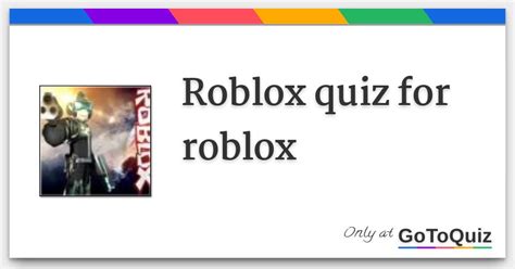 Roblox Quiz For Roblox