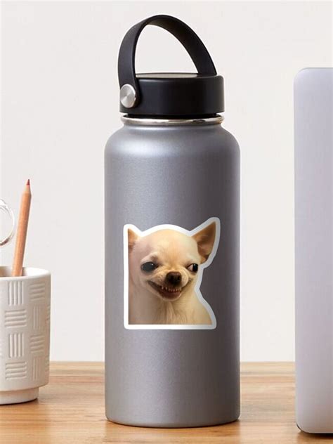 Funny Chihuahua Meme Smirking Dog Face Grinning Chihuahua Sticker