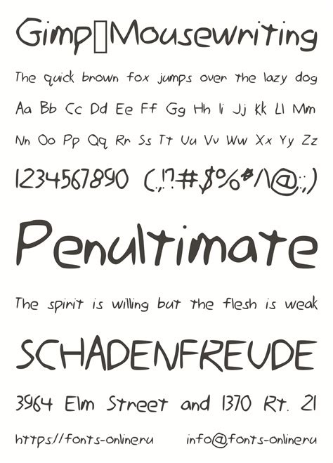 Gimp Mousewriting Font