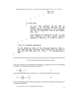AN EFFICIENT HEURISTIC ALGORITHM FOR FLEXIBLE JOB SHOP SCHEDULING WITH MAINTENANCE CONSTRAINTS PDF