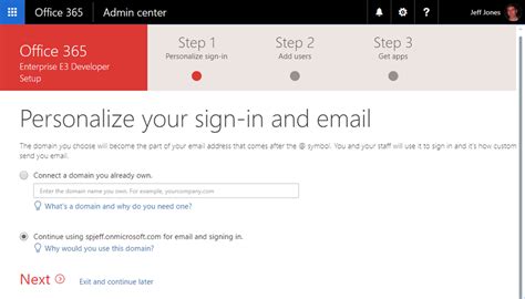 E3 Dev Tenant First Setup Spjeff