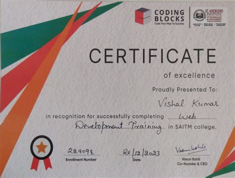 Completed Web Development Training At Coding Blocks Vishal Kumar Posted On The Topic Linkedin