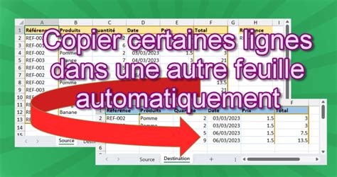 Copier Certaines Lignes Automatiquement Dans Une Autre Feuille