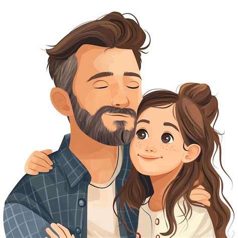 Padre E Hija Abrazándose Con Sentimientos Foto Premium