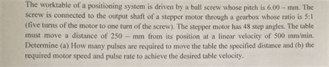Solved The Worktable Of A Positioning System Is Driven By A