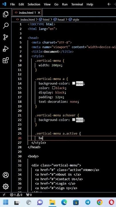 Simple Vertical Menu Coding Htmlcss Programming Youtube