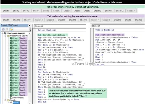 Sorting Worksheet Tabs In Ascending Order By Their Object Codename Or
