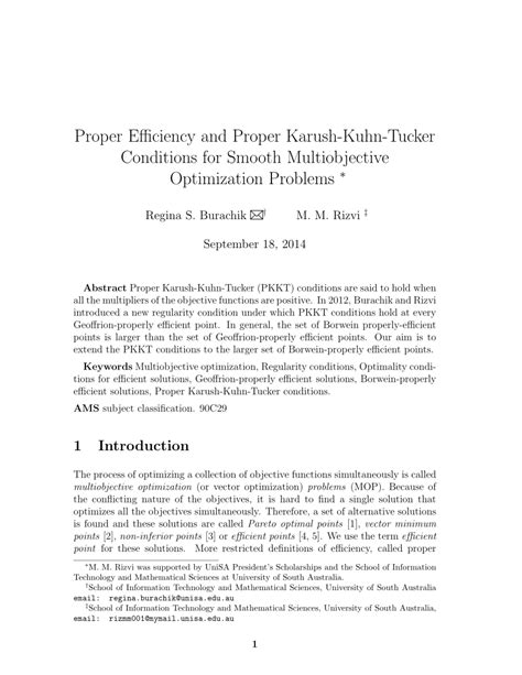 pdf proper efficiency and proper karush kuhn tucker conditions for