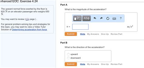 Solved Exercise 4 24 The Upward Normal Force Exerted By The