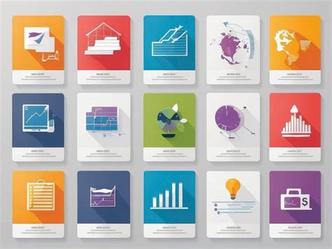Premium Photo A Set Of Flat Design Icons With Long Shadows On A Gray