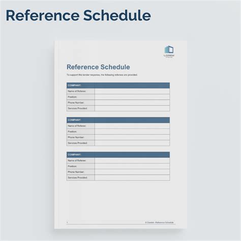 Reference Schedule Template Dawtek