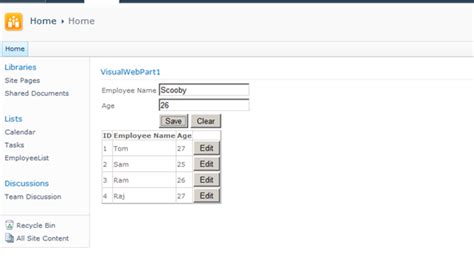CRUD Operation With SharePoint List In Visual Web Part Maria Academy
