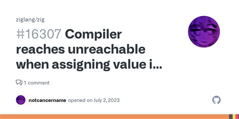 Compiler Reaches Unreachable When Assigning Value In Tuple · Issue