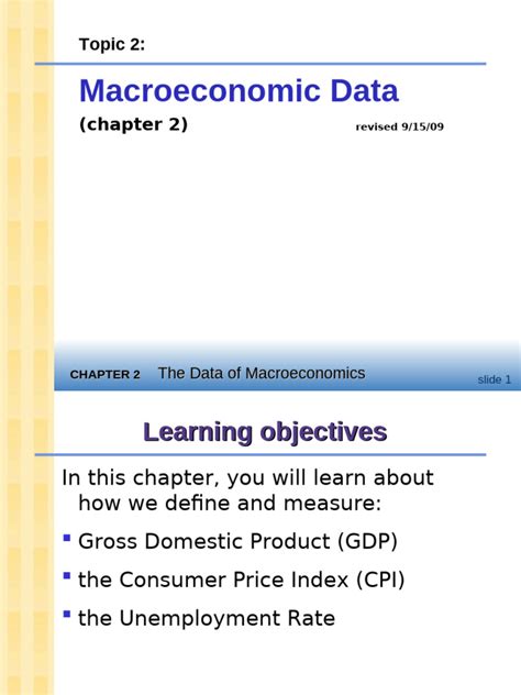 Chapter 2 Macroeconomic Data Pdf Cost Of Living Consumer Price Index