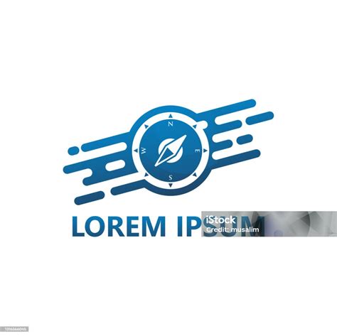 디지털 나침반 로고 템플릿 디자인 벡터 엠블럼 디자인 개념 창조적 인 기호 아이콘 나침반에 대한 스톡 벡터 아트 및 기타 이미지