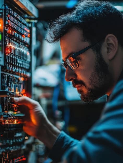 Ict Technician Troubleshooting Hardware And Software Issues Premium Ai Generated Image