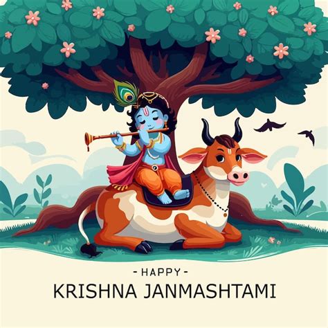 행복한 크리슈나 마슈타미의 다히 한디 축제 터 일러스트레이션 디자인 프리미엄 Ai 생성 벡터