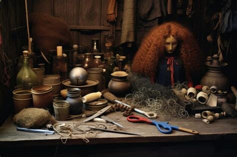 Premium Ai Image Detailed View Of Wigmaking Tools And Materials Created With Generative Ai