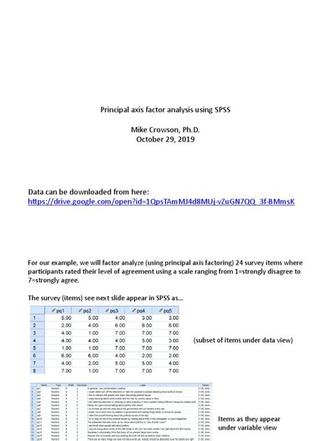 Exploratory Factor Analysis With Spss Oct 2019 Pdf Factor Analysis Multicollinearity