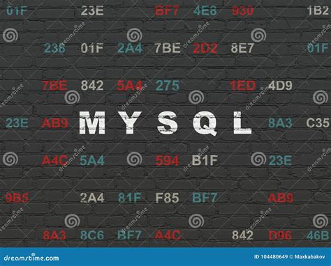 Database Concept Mysql On Wall Background Stock Illustration Illustration Of Grunge Center