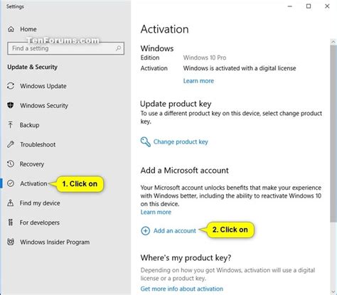 Link Microsoft Account To Windows 10 Digital License Tutorials