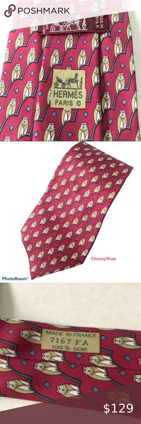 Hermes Owl Tie Luxury Silk Euc Shop Now