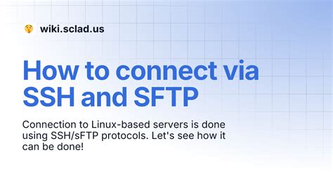 How To Connect Via SSH And SFTP Wiki Sclad Us