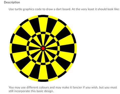 Solved Use Turtle Graphics Code To Draw A Dart Board At The
