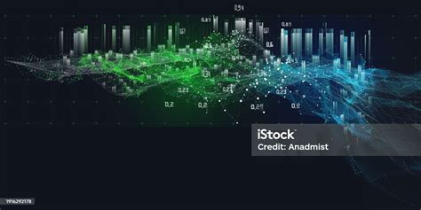 추상 배경 그리드 다각형 와이어 프레임 그래프 와 데이터 라인 통하고 있는 어두운 가상 공간의 기술 그래프 개념 빅 데이터
