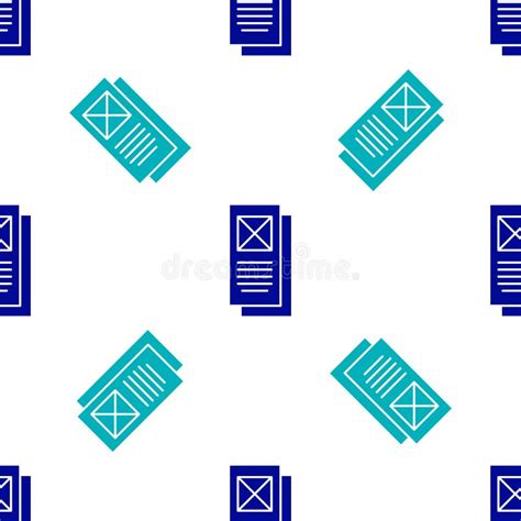Blue Browser Window Icon Isolated Seamless Pattern On White Background Vector Stock Vector