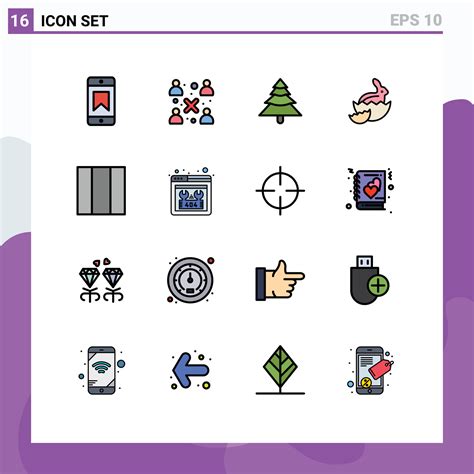 16 Thematic Vector Flat Color Filled Lines And Editable Symbols Of Missing Layout Plant Grid