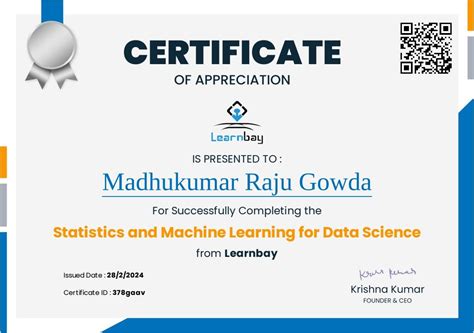 completed data science module at learnbay madhukumar raju gowda