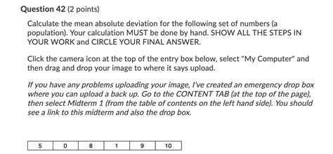 Solved Question Points Calculate The Mean Absolute Chegg Com