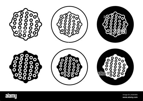 Massage Ball Icon Logo Sign Vector Outline In Black And White Color