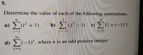 Solved Determine The Value Of Each Of The Following Chegg