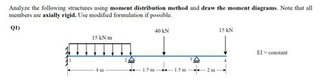 solved analyze the following structures using moment