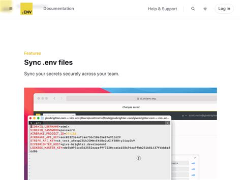 sync env files dotenv