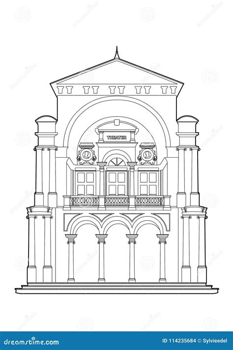 Dibujo De Un Teatro Barroco Ilustración Del Vector Ilustración De Edificio Arte 114235684