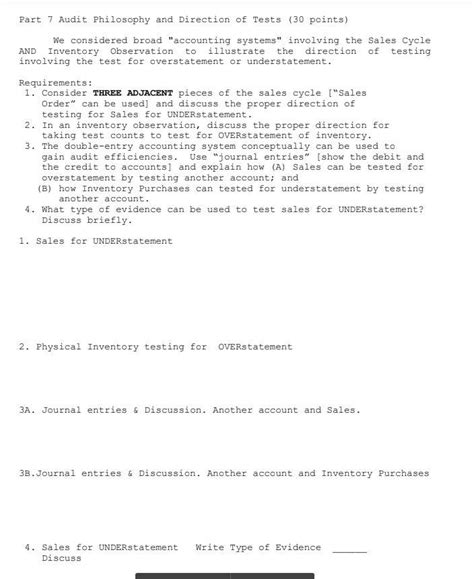 solved part 7 audit philosophy and direction of tests 30