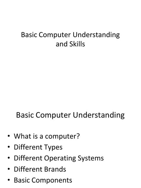 01 Basic Computer Skills Pdf Personal Computers Operating System