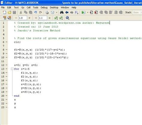 Gauss Seidel Method In Python Geserfolio