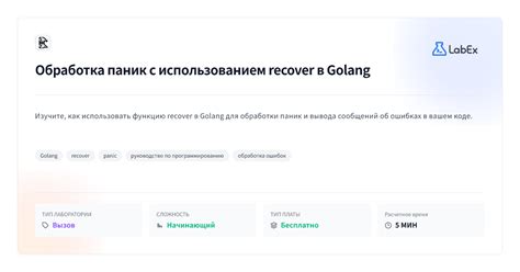 Обработка паник с использованием Recover в Golang Labex