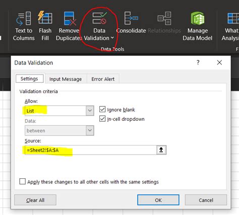 Excel Validating The Sheet1 Column Value With Sheet 2 Values Stack