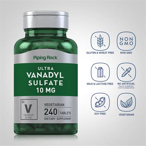 Ultra Vanadyl Complex Vanadium 10 Mg 240 Vegetarian Tablets