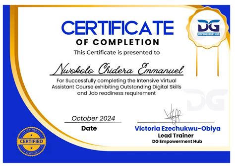 Virtualassistant Certification Growthmindset Gratitude Emmanuel