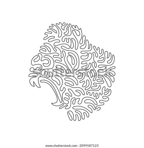 Single Swirl Continuous Line Drawing Scary Stock Vector Royalty Free 2099587123 Shutterstock