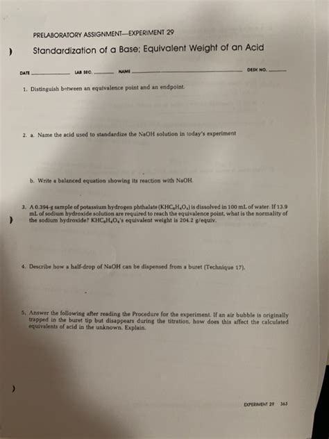 Solved Prelaboratory Assignment Experiment 29
