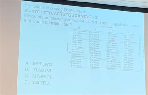 Solved Consider The Coding Dna Strand 5