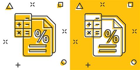 코믹 스타일의 세금 지불 아이콘 흰색 고립 된 배경에 예산 송장 만화 벡터 그림 문서 시작 효과 비즈니스 개념을 계산합니다 가계에 대한 스톡 벡터 아트 및 기타 이미지