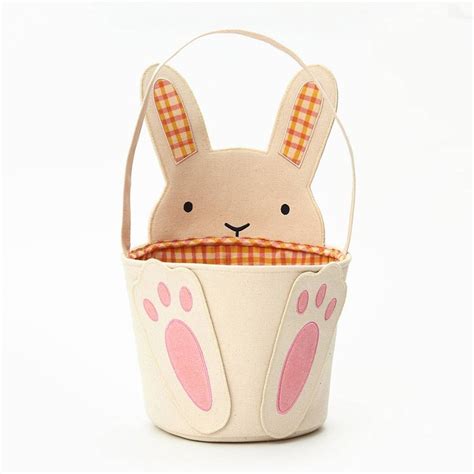 Gingham Canvas Bunny Easter Basket Paper Source